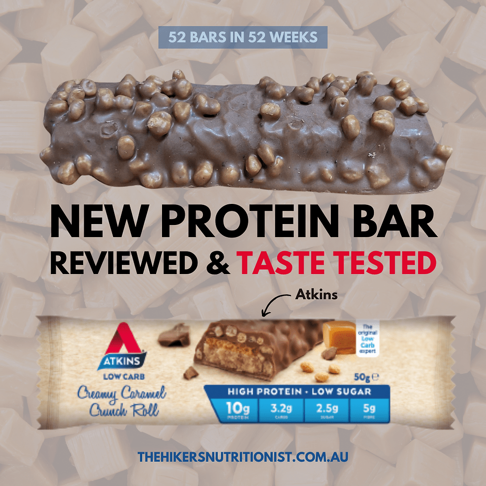 Atkins Creamy Caramel Crunch Roll High Protein Bar Reviewed & Taste ...