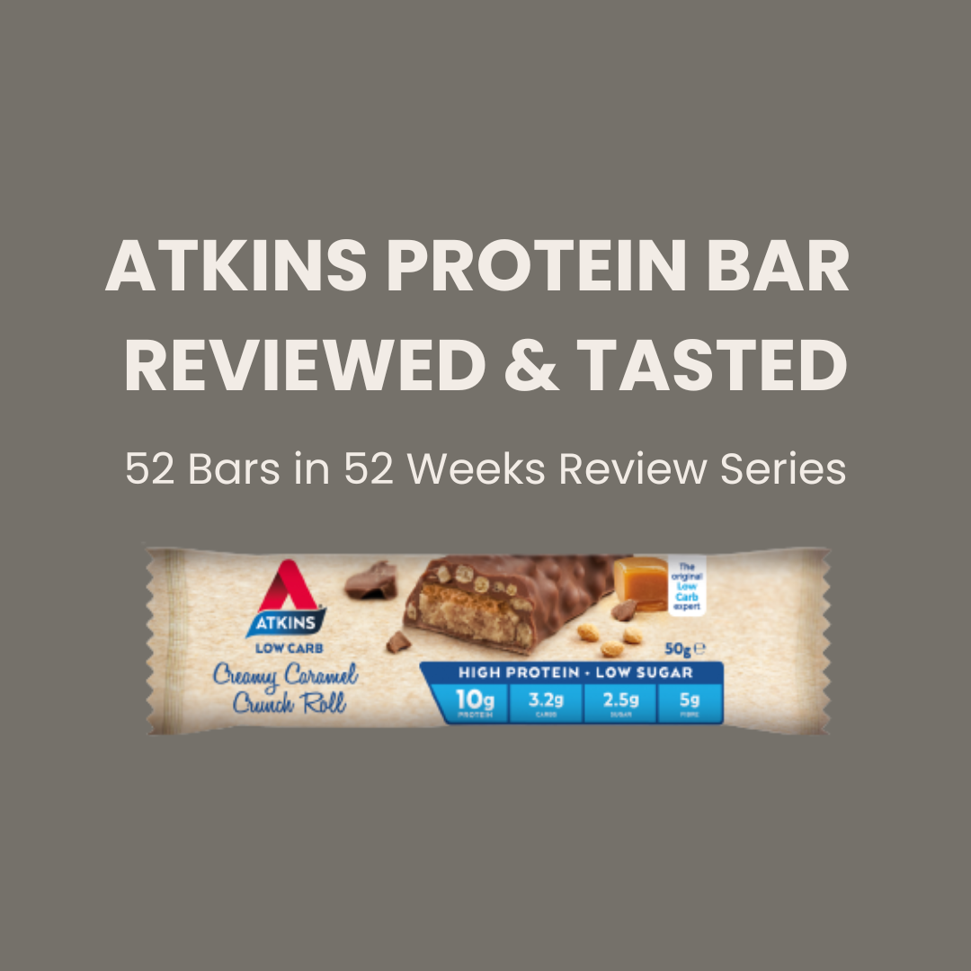 Atkins Creamy Caramel Crunch Roll High Protein Bar Reviewed & Taste ...